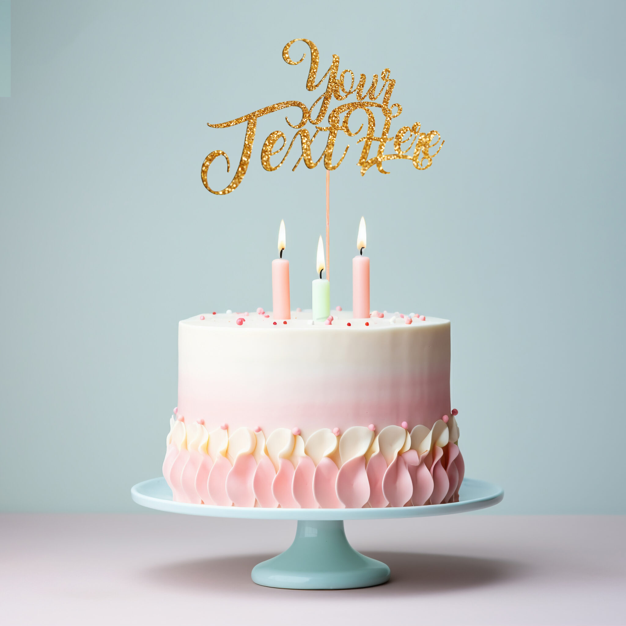 Glitter Cake Toppers - Edible Printed Toppers