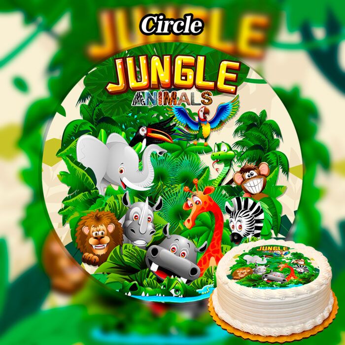 Edible Jungle Animals Cake Topper - Edible Printed Toppers