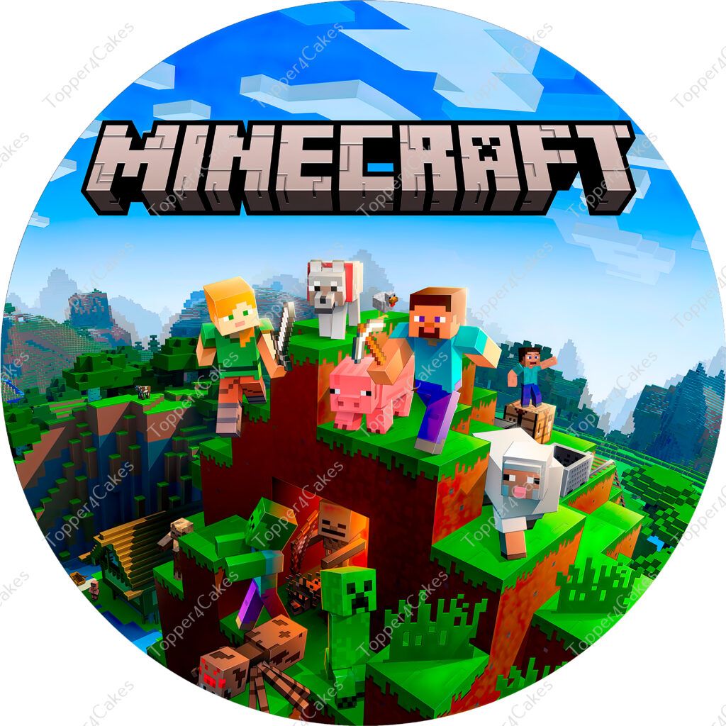 Edible Minecraft Cake Topper - Edible Printed Toppers