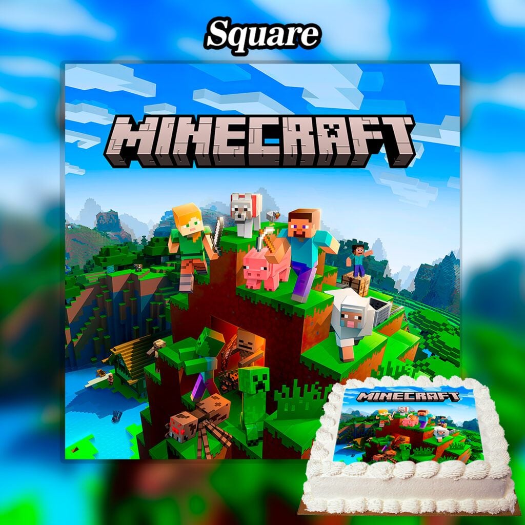 Edible Minecraft Cake Topper - Edible Printed Toppers