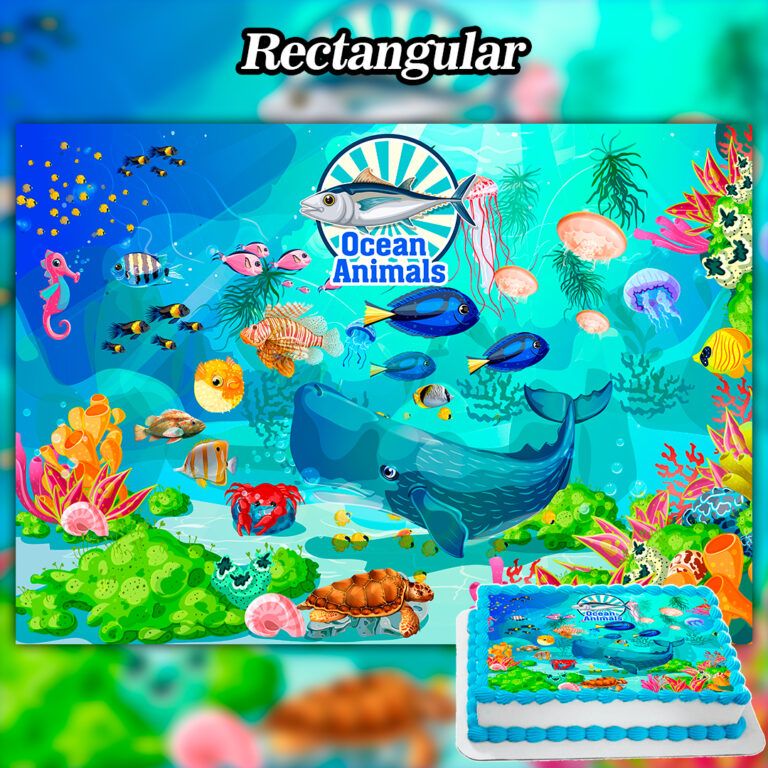 Edible Ocean Animals Cake Topper - Edible Printed Toppers