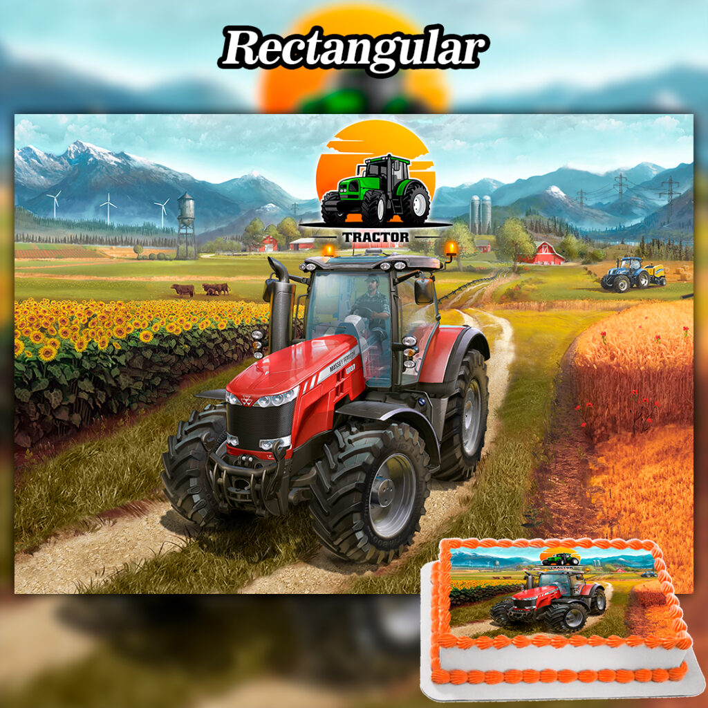 Edible Tractors Cake Topper - Edible Printed Toppers