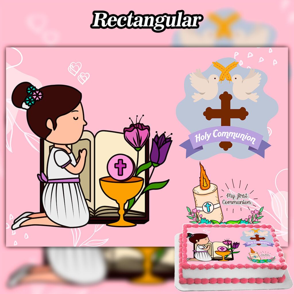 Edible Communion & Confirmation Girl Cake Topper - Edible Printed Toppers