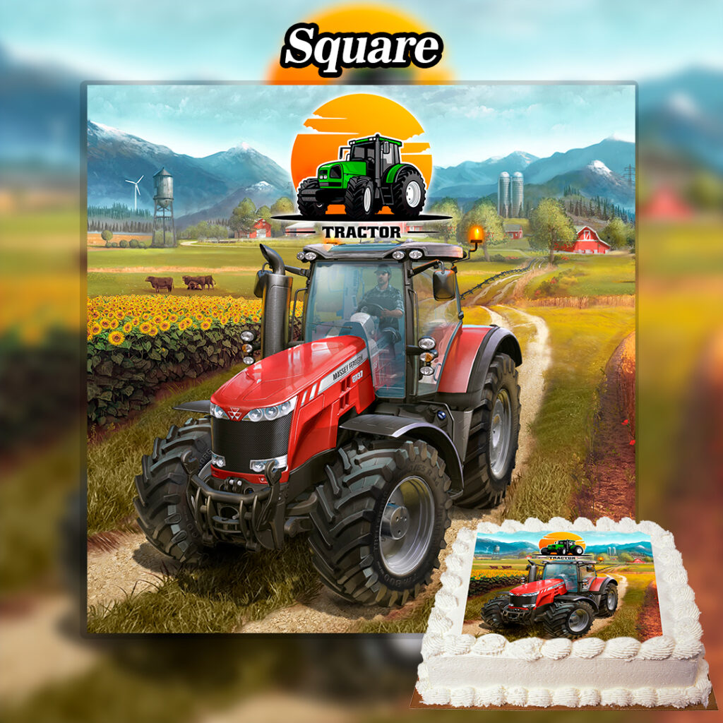 Edible Tractors Cake Topper - Edible Printed Toppers