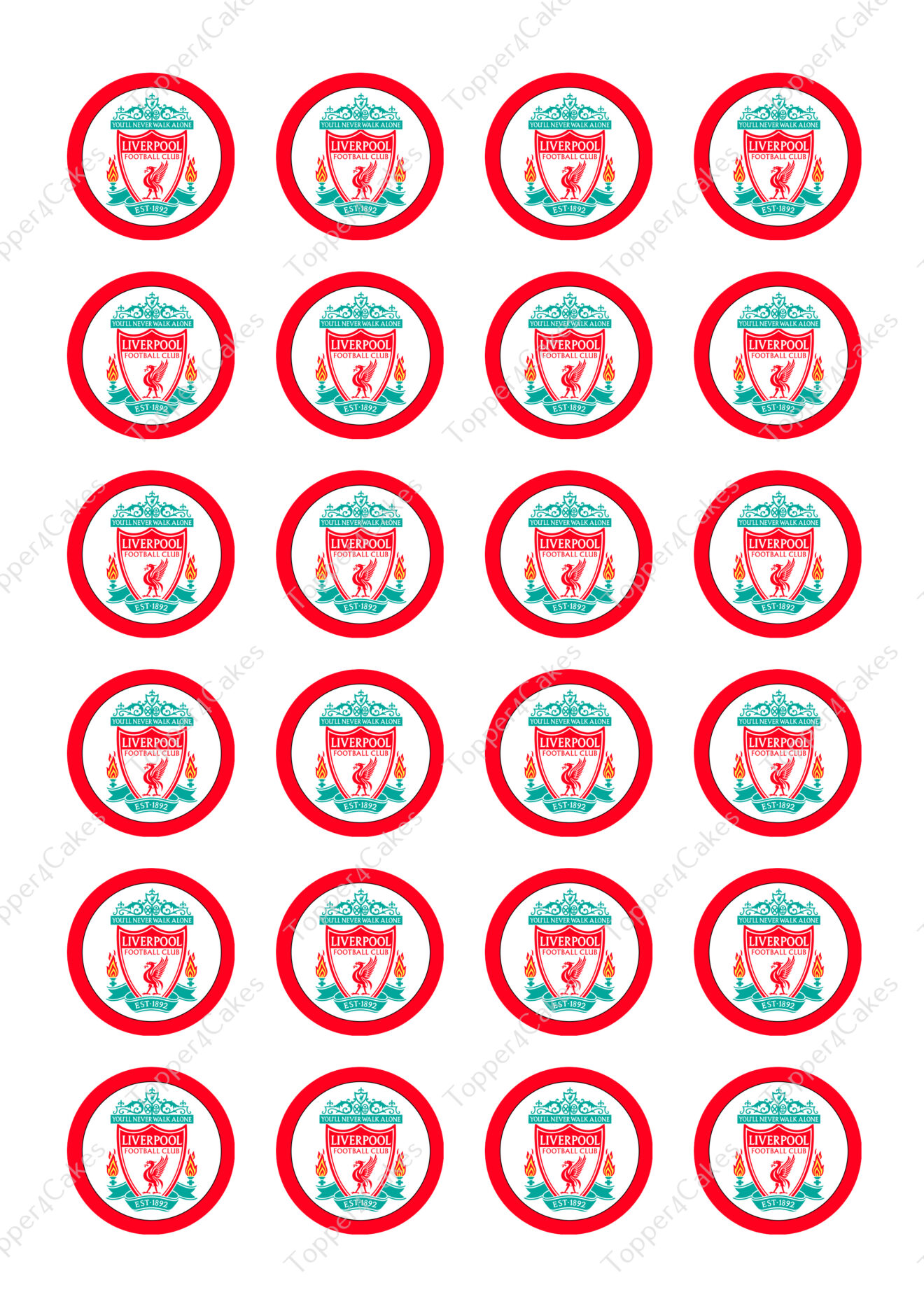 Edible Liverpool Cupcake Topper Personalised - Edible Printed Toppers
