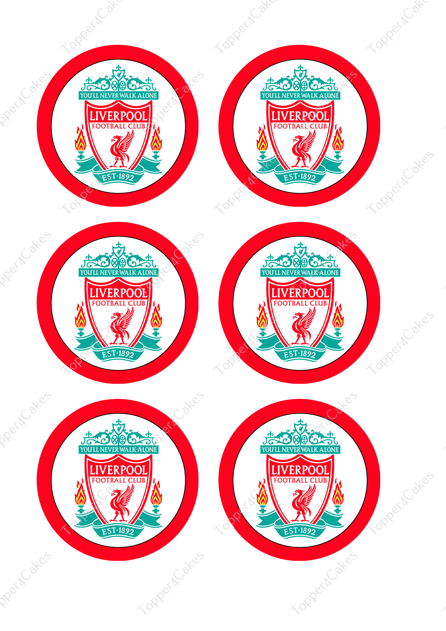 Edible Liverpool Cupcake Topper Personalised - Edible Printed Toppers