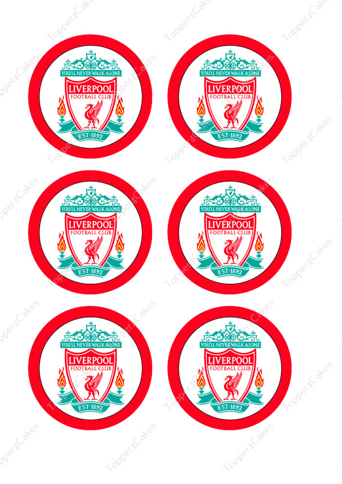Edible Liverpool Cupcake Topper Personalised - Edible Printed Toppers
