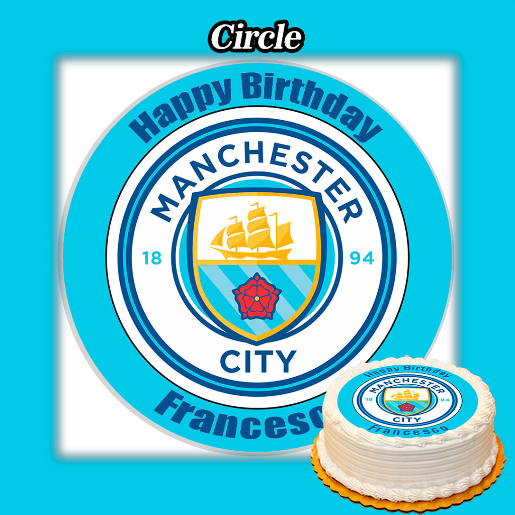 Edible Manchester City Cake Topper Personalised - Edible Printed Toppers