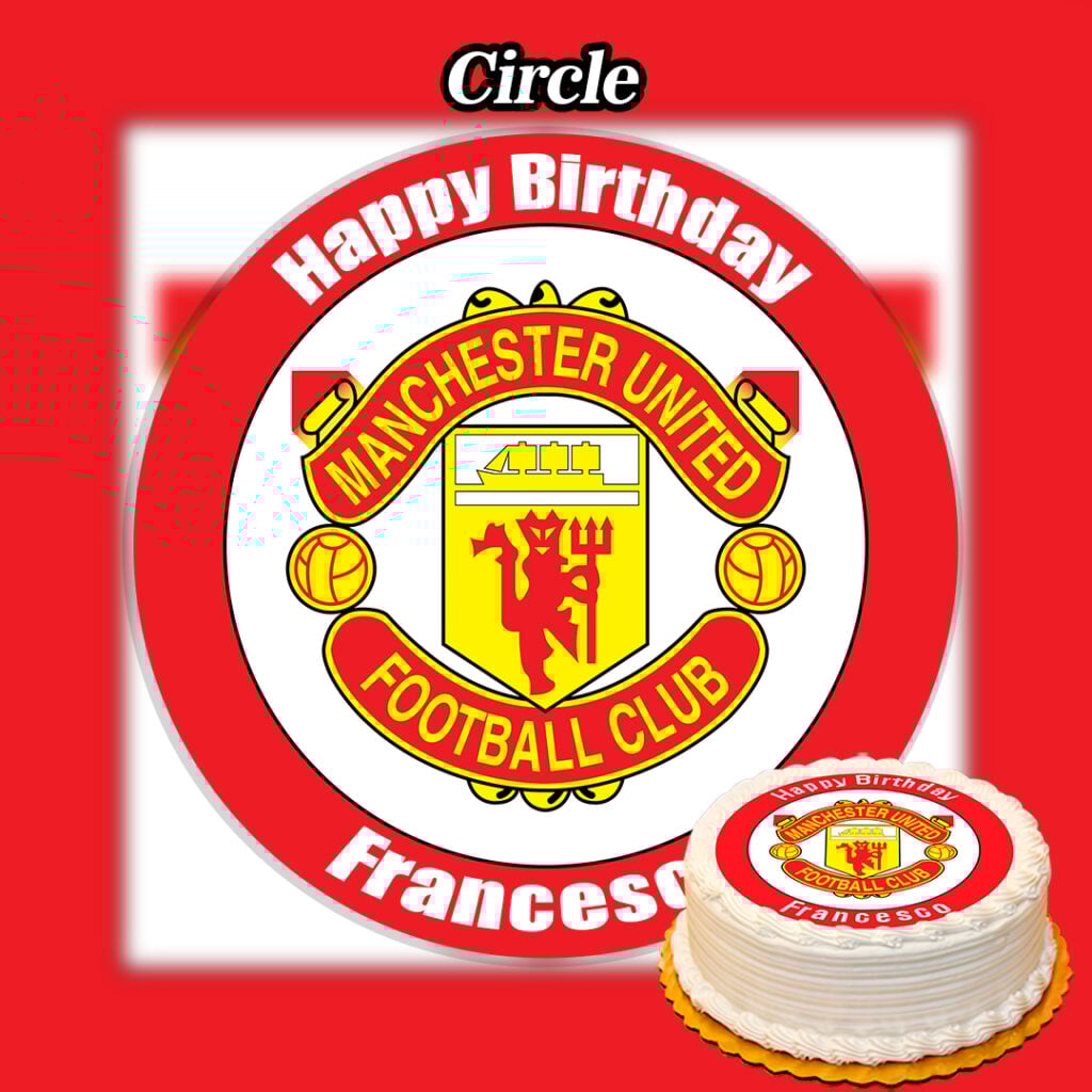 Edible Manchester United Cake Topper Personalised - Edible Printed Toppers