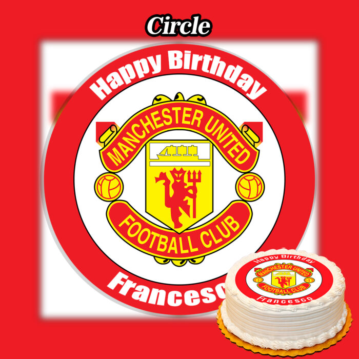 Edible Manchester United Cake Topper Personalised - Edible Printed Toppers