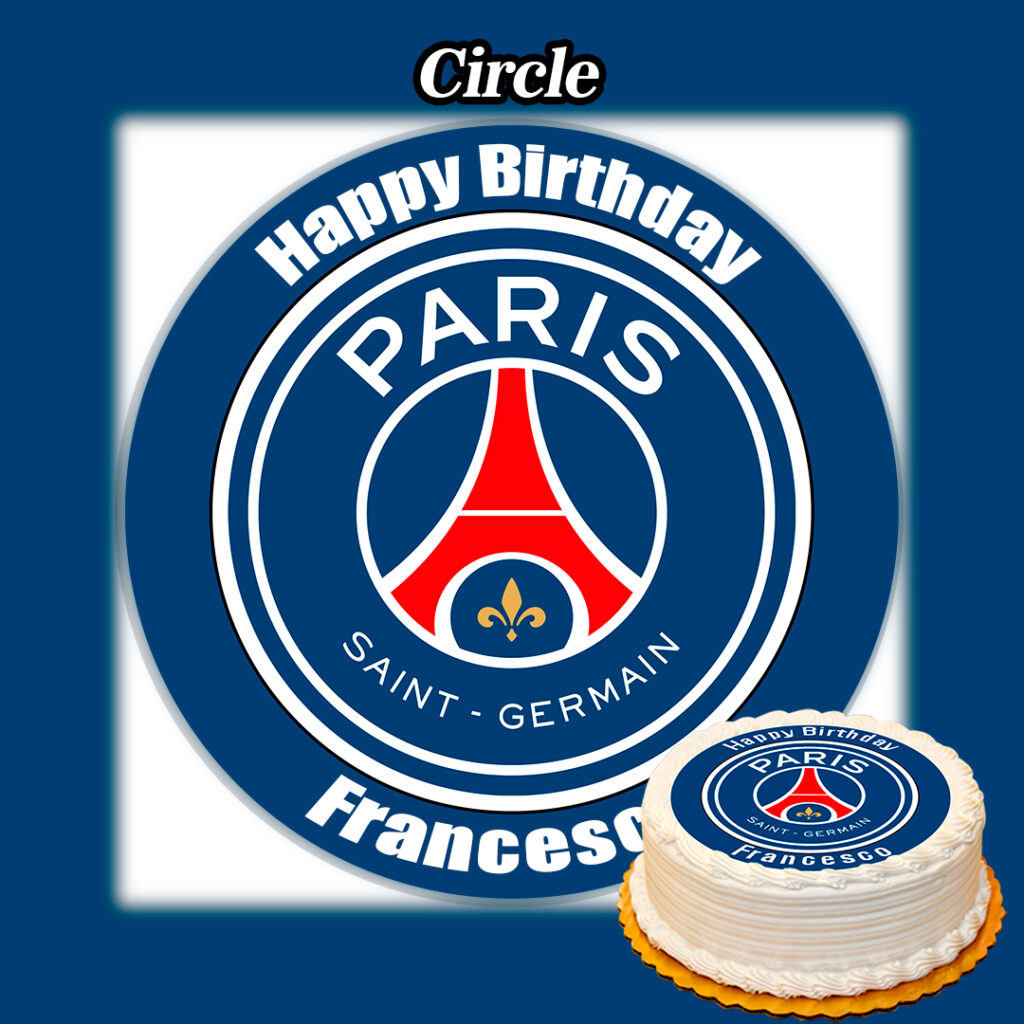 Edible PSG Cake Topper Personalised - Edible Printed Toppers