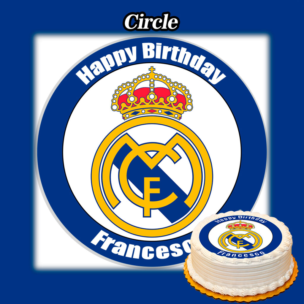 Edible Real Madrid Cake Topper Personalised - Edible Printed Toppers
