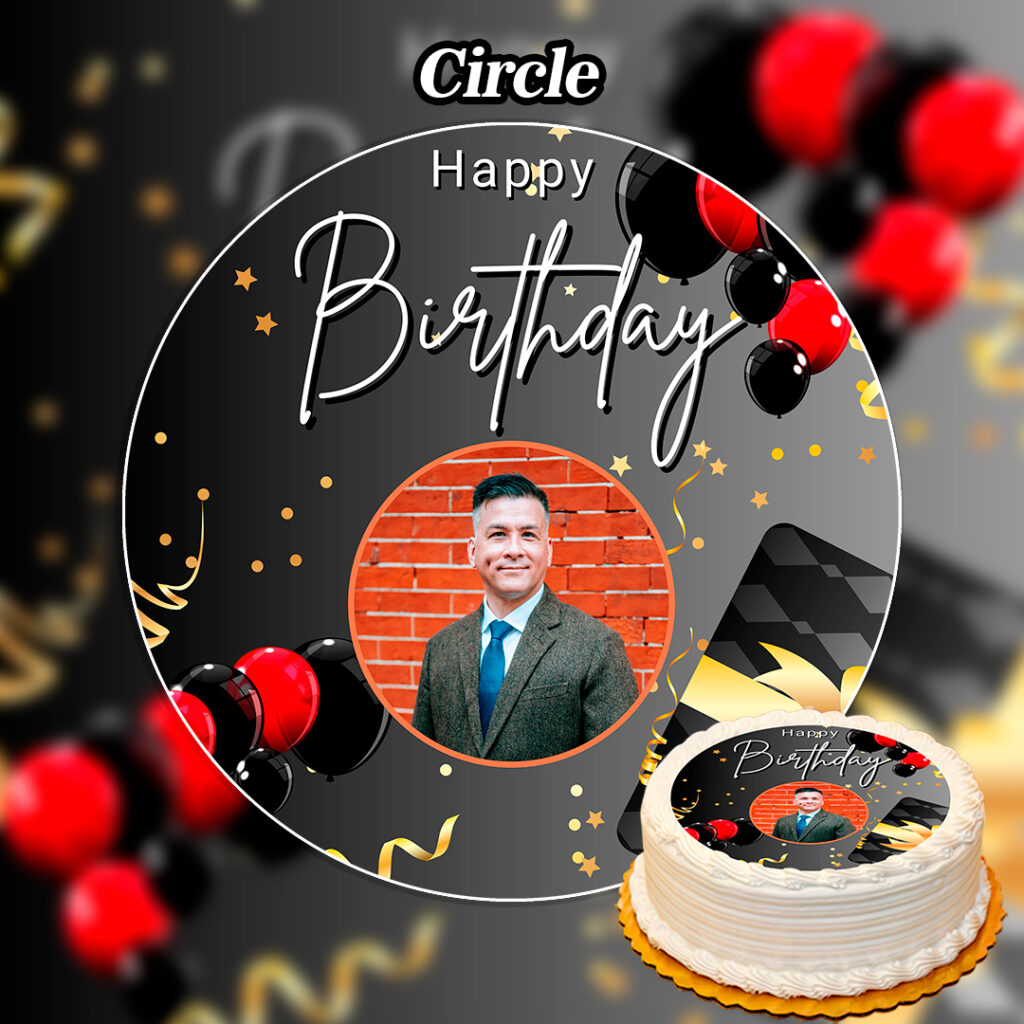 Personalized Edible Happy Birthday Cake Topper with Picture - Edible ...