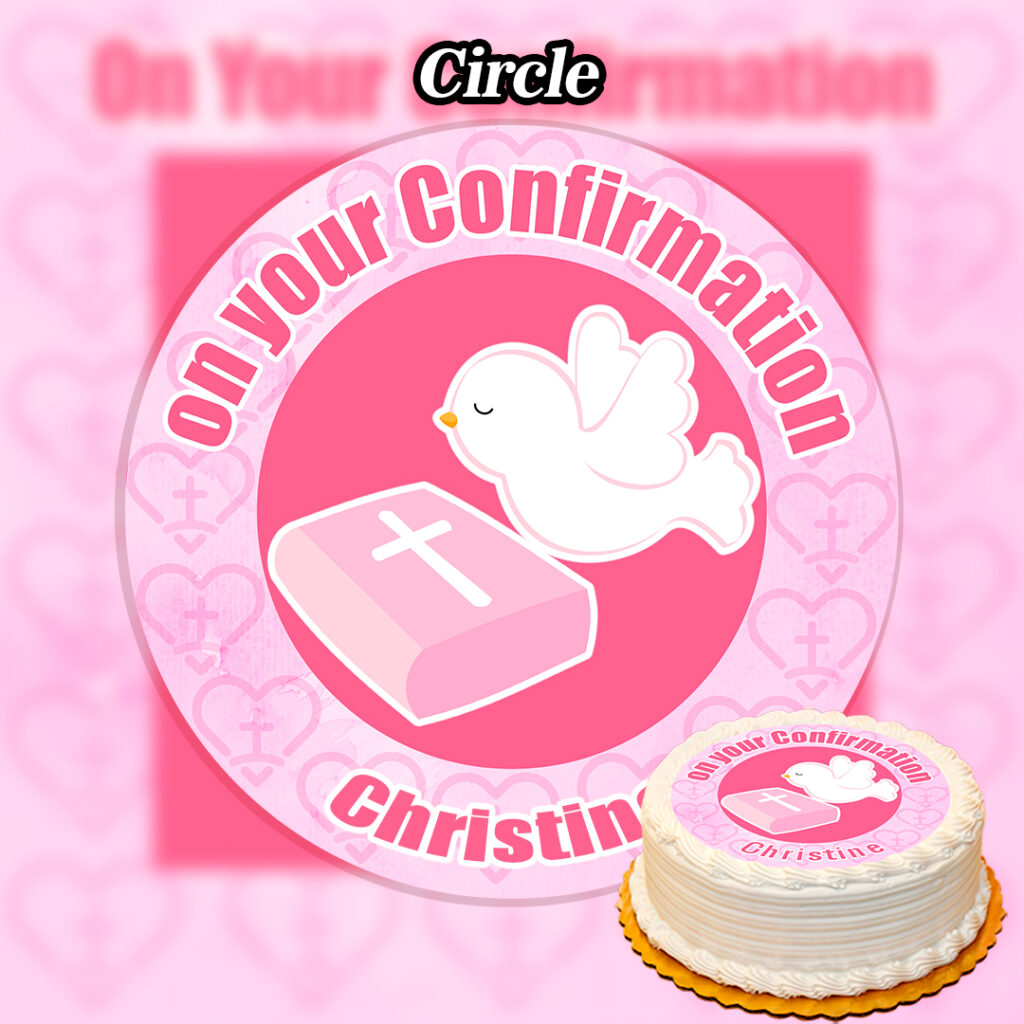 Edible Communion & Confirmation pink with a bible Cake Topper - Edible ...