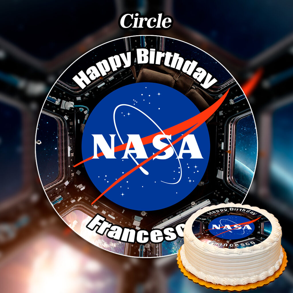 Edible Nasa Cake Topper Personalised - Edible Printed Toppers