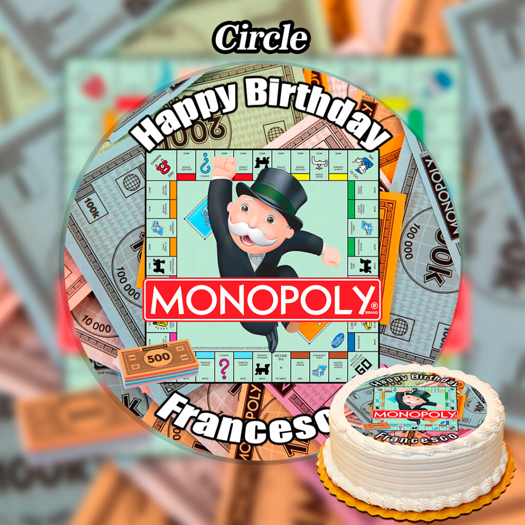 Edible Monopoly Cake Topper Personalised - Edible Printed Toppers