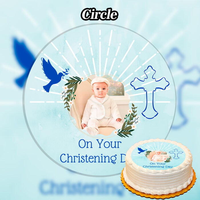 Personalized Edible Christening Boy Cake Topper with Picture - Edible ...