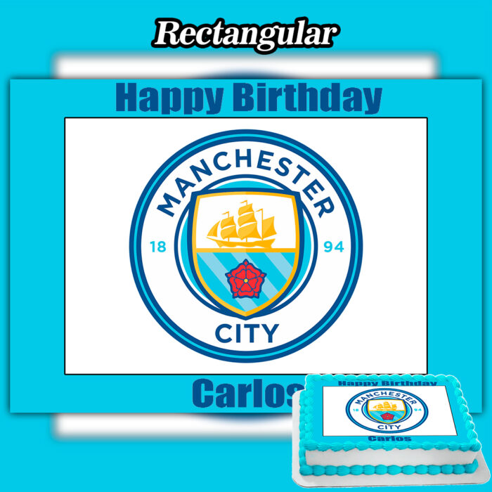 Edible Manchester City Cake Topper Personalised - Edible Printed Toppers