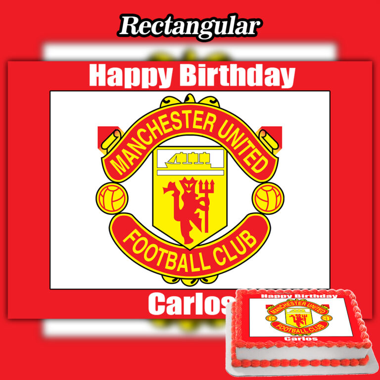 Edible Manchester United Cake Topper Personalised - Edible Printed Toppers