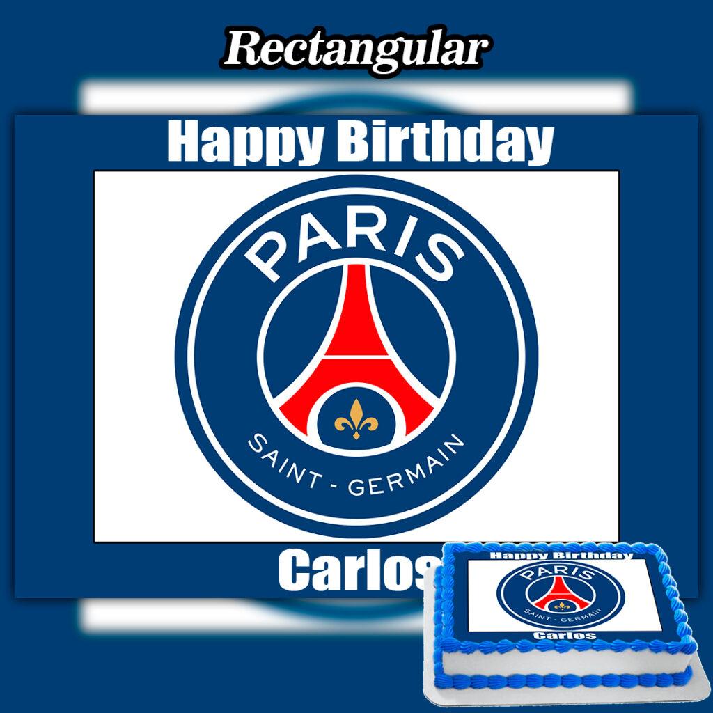 Edible PSG Cake Topper Personalised - Edible Printed Toppers