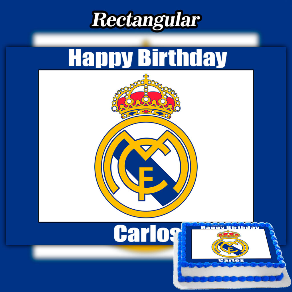 Edible Real Madrid Cake Topper Personalised - Edible Printed Toppers