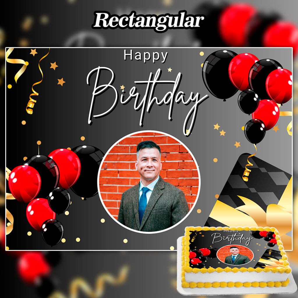 Personalized Edible Happy Birthday Cake Topper with Picture - Edible ...