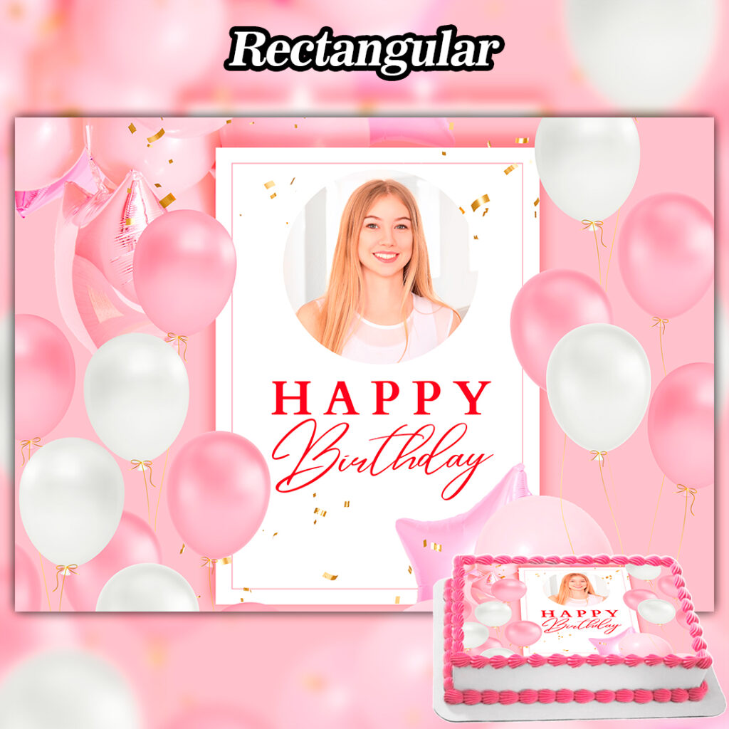 Personalized Edible Happy Birthday Cake Topper with Picture - Edible ...