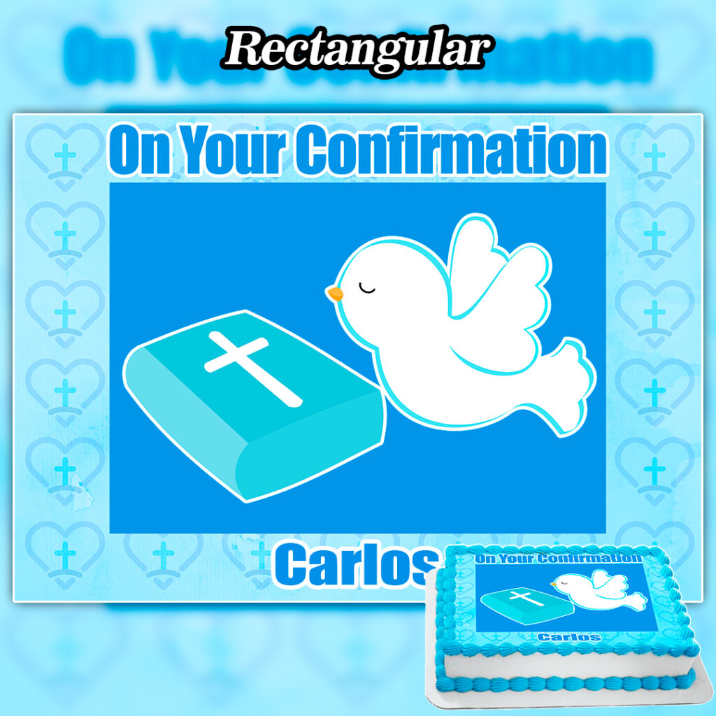 Edible Communion & Confirmation blue with a bible Cake Topper - Edible ...