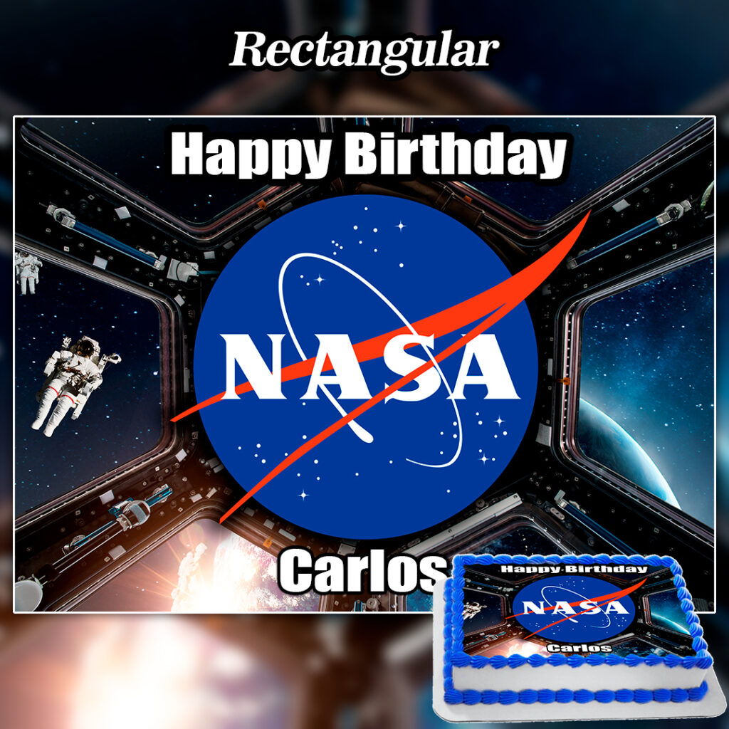 Edible Nasa Cake Topper Personalised - Edible Printed Toppers