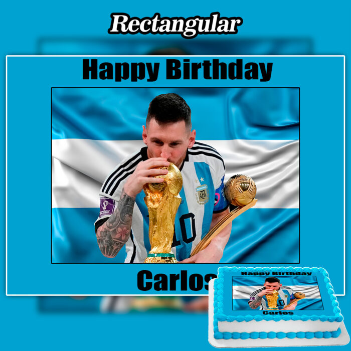 Edible Lionel Messi Cake Topper Personalised - Edible Printed Toppers