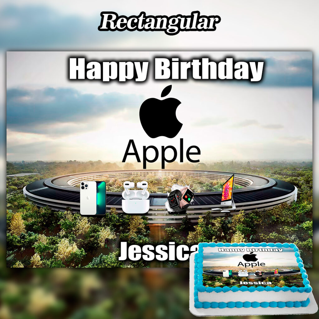 Edible Apple Cake Topper Personalised - Edible Printed Toppers