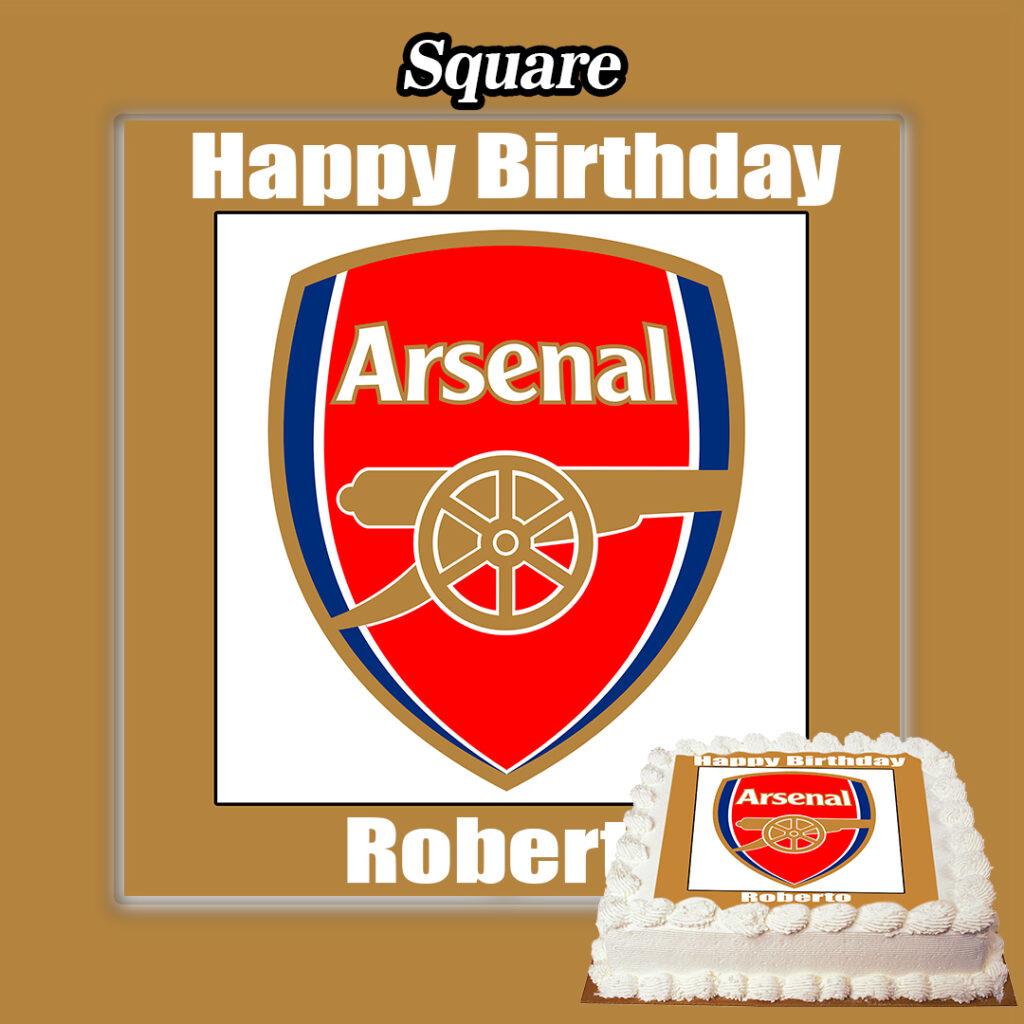 Edible Arsenal Cake Topper - Edible Printed Toppers