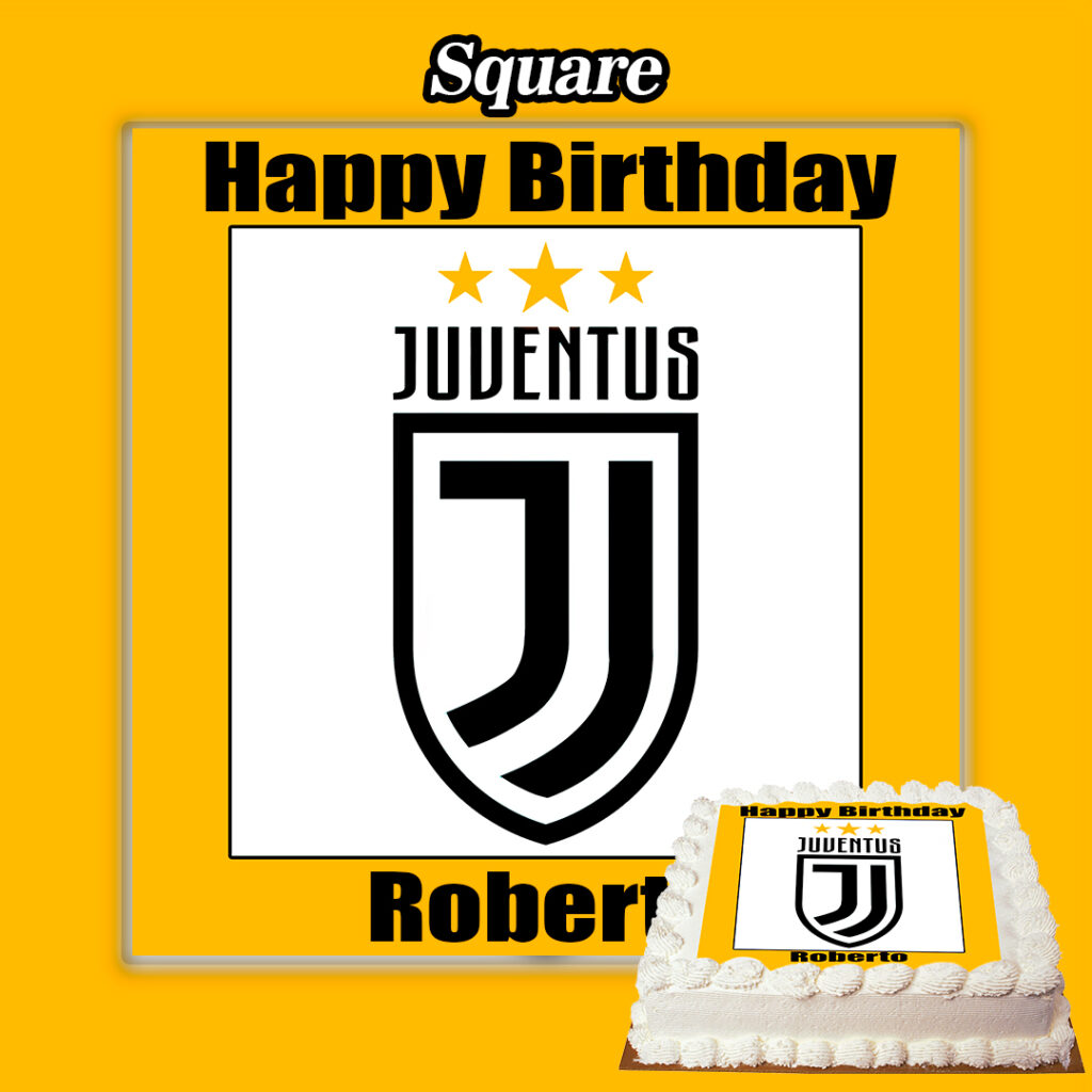 Edible Juventus Cake Topper Personalised - Edible Printed Toppers