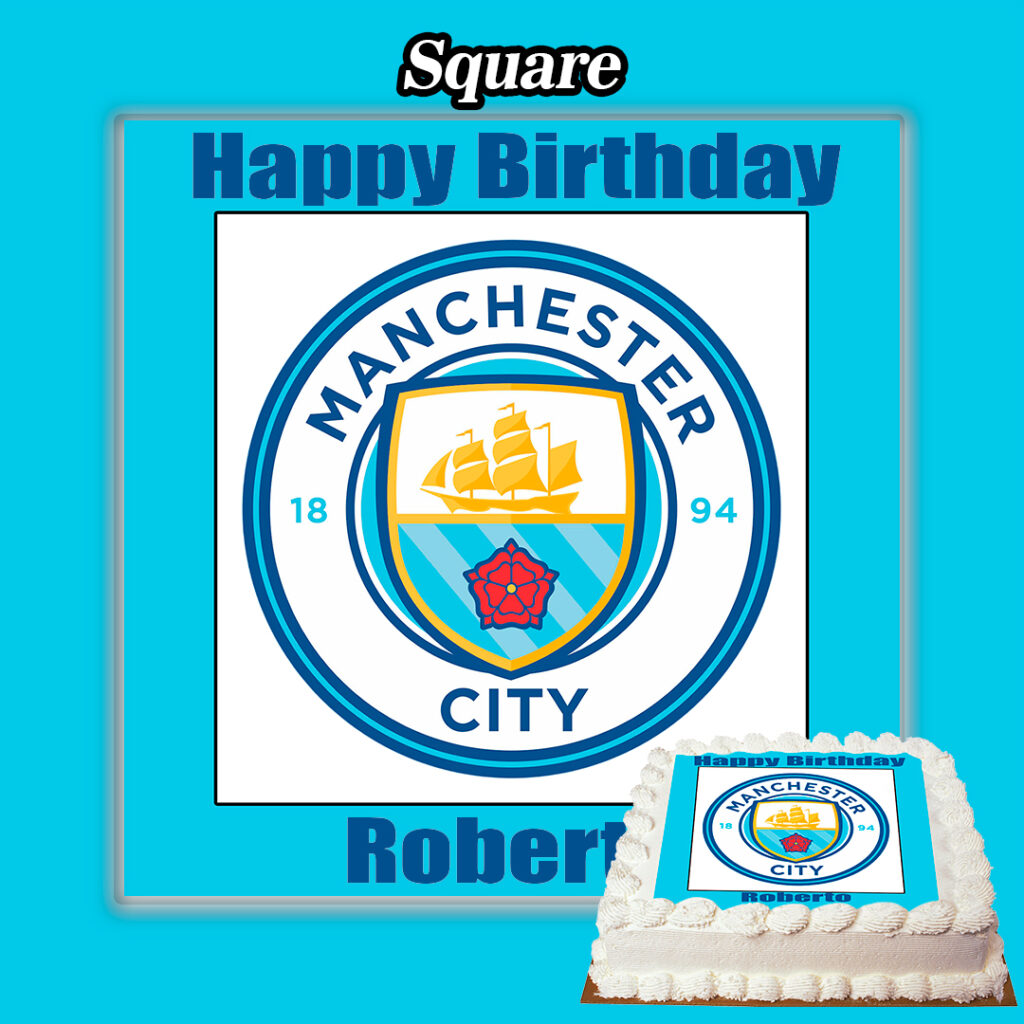 Edible Manchester City Cake Topper Personalised - Edible Printed Toppers
