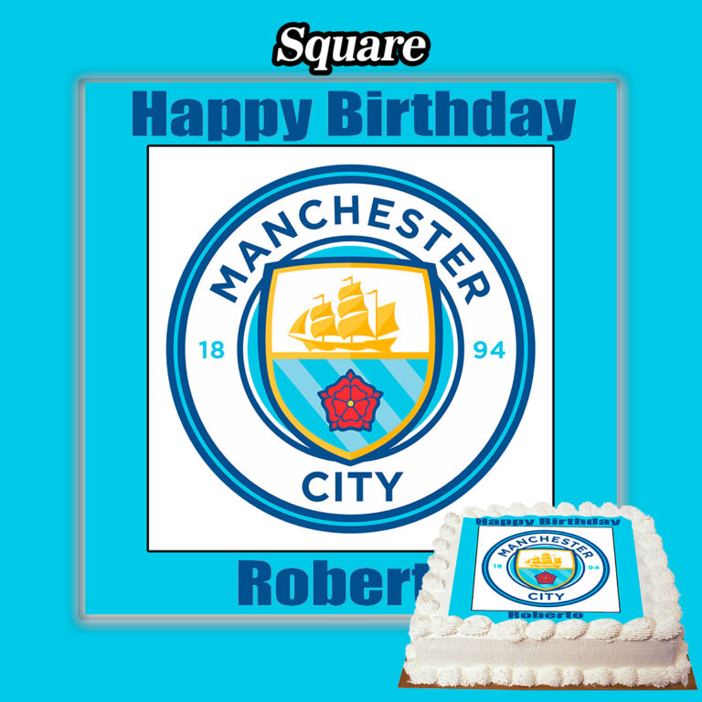 Edible Manchester City Cake Topper Personalised - Edible Printed Toppers