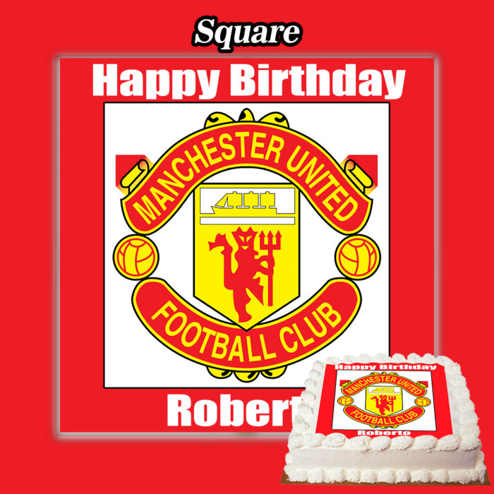 Edible Manchester United Cake Topper Personalised - Edible Printed Toppers