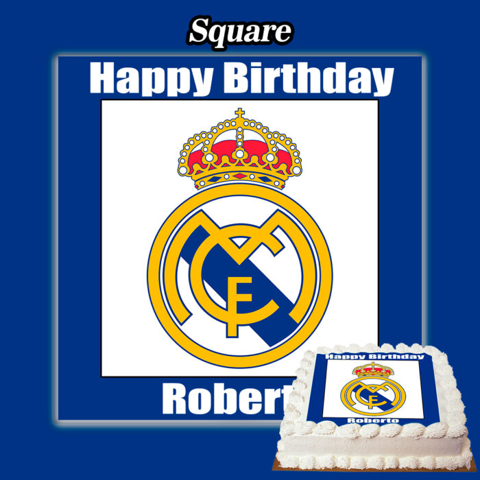Edible Real Madrid Cake Topper Personalised - Edible Printed Toppers