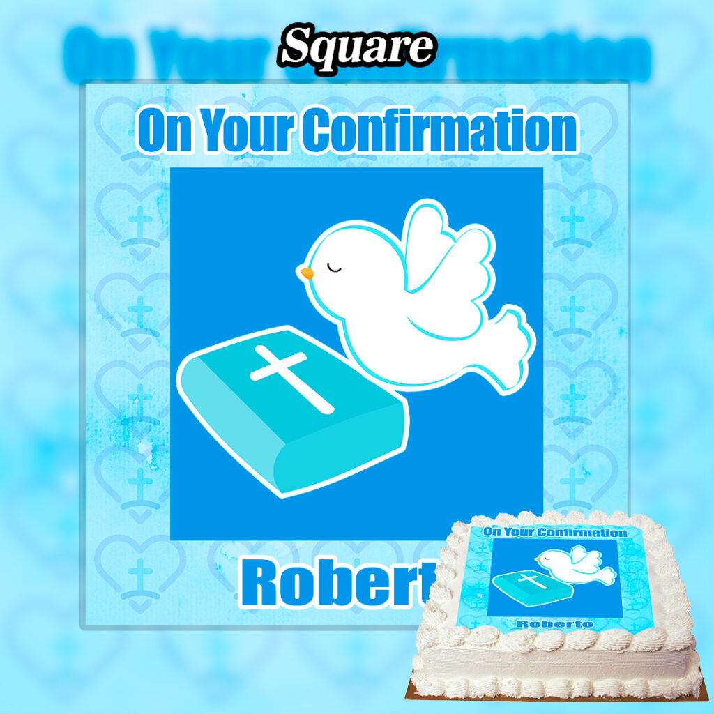Edible Communion & Confirmation blue with a bible Cake Topper - Edible ...