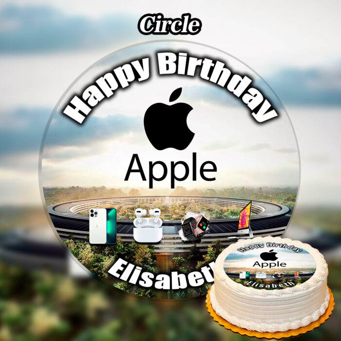 Edible Apple Cake Topper Personalised - Edible Printed Toppers