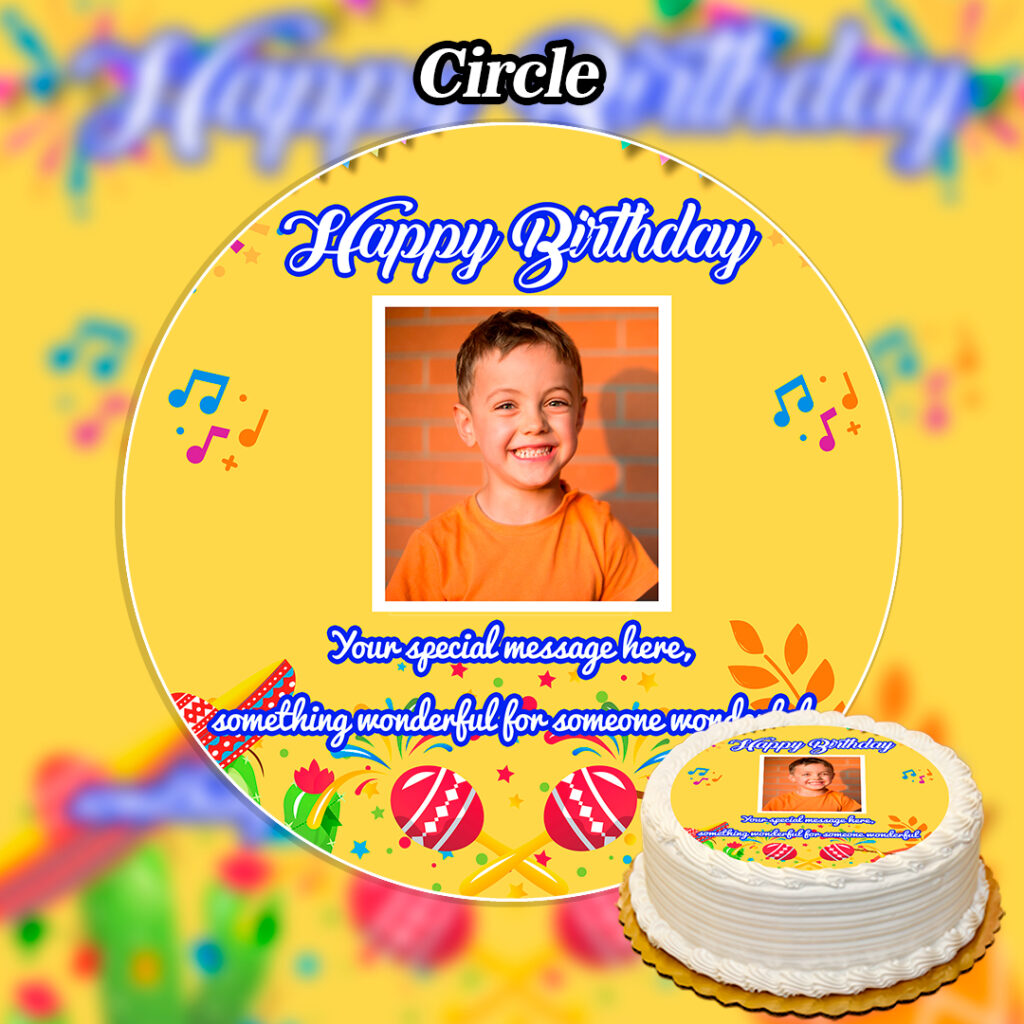 Personalized Edible Yellow Cake Topper with Picture - Edible Printed ...