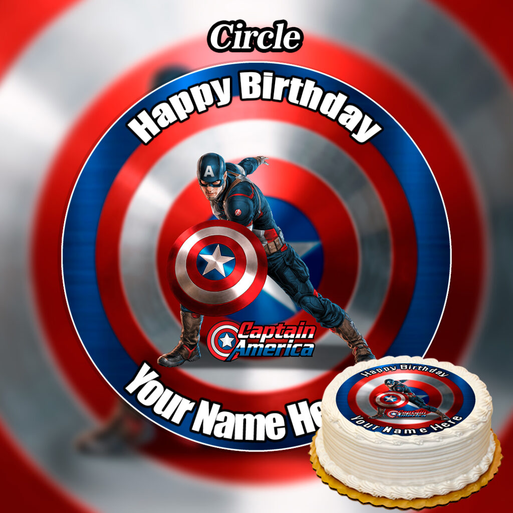 Edible Captain American Cake Topper Personalised - Edible Printed Toppers