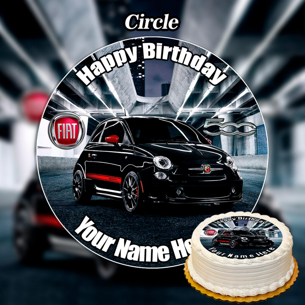 Edible Fiat 500 Cake Topper Personalised - Edible Printed Toppers