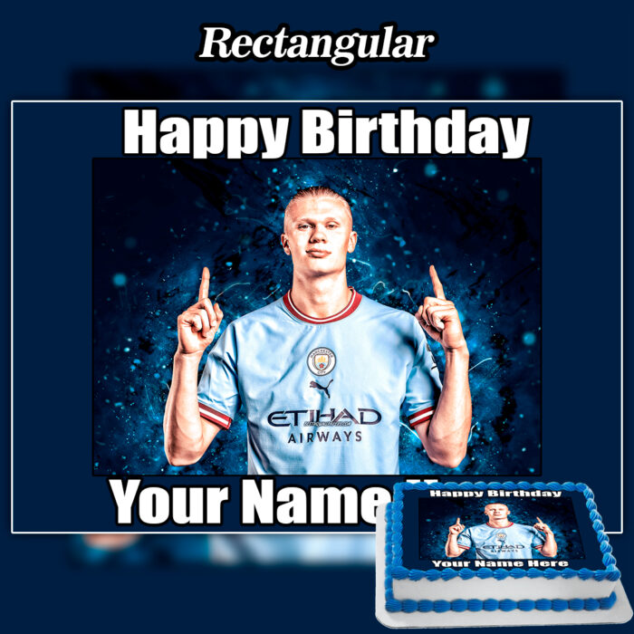 Edible Erling Haaland Cake Topper Personalised - Edible Printed Toppers