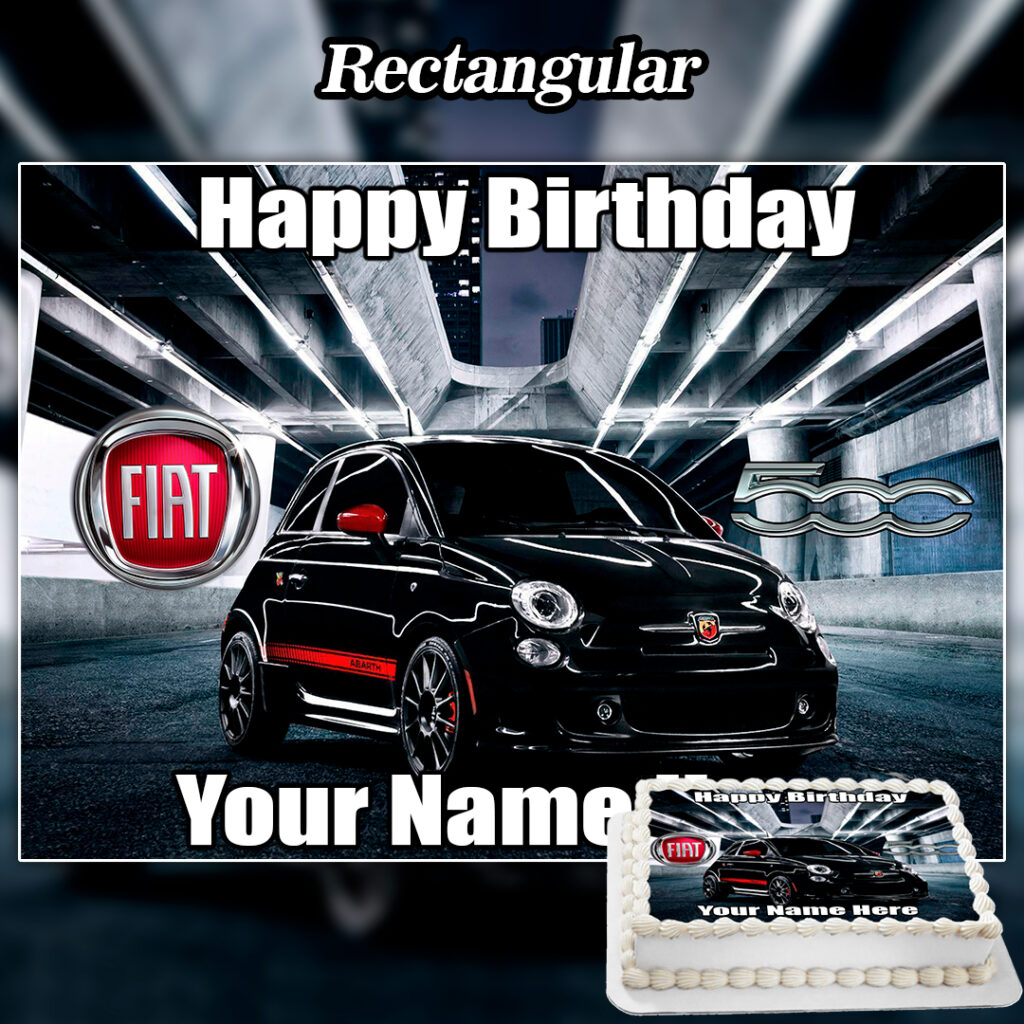 Edible Fiat 500 Cake Topper Personalised - Edible Printed Toppers