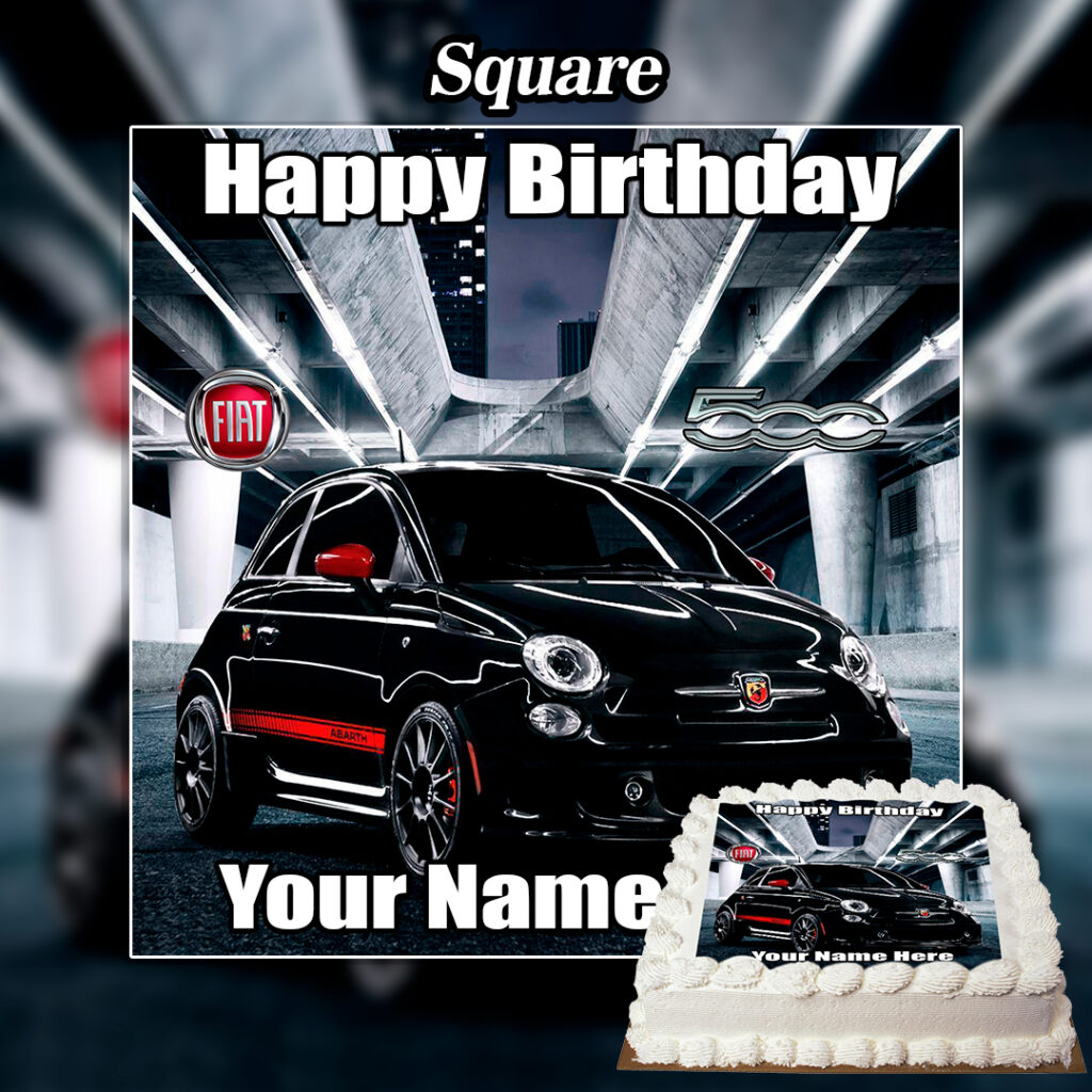 Edible Fiat 500 Cake Topper Personalised - Edible Printed Toppers