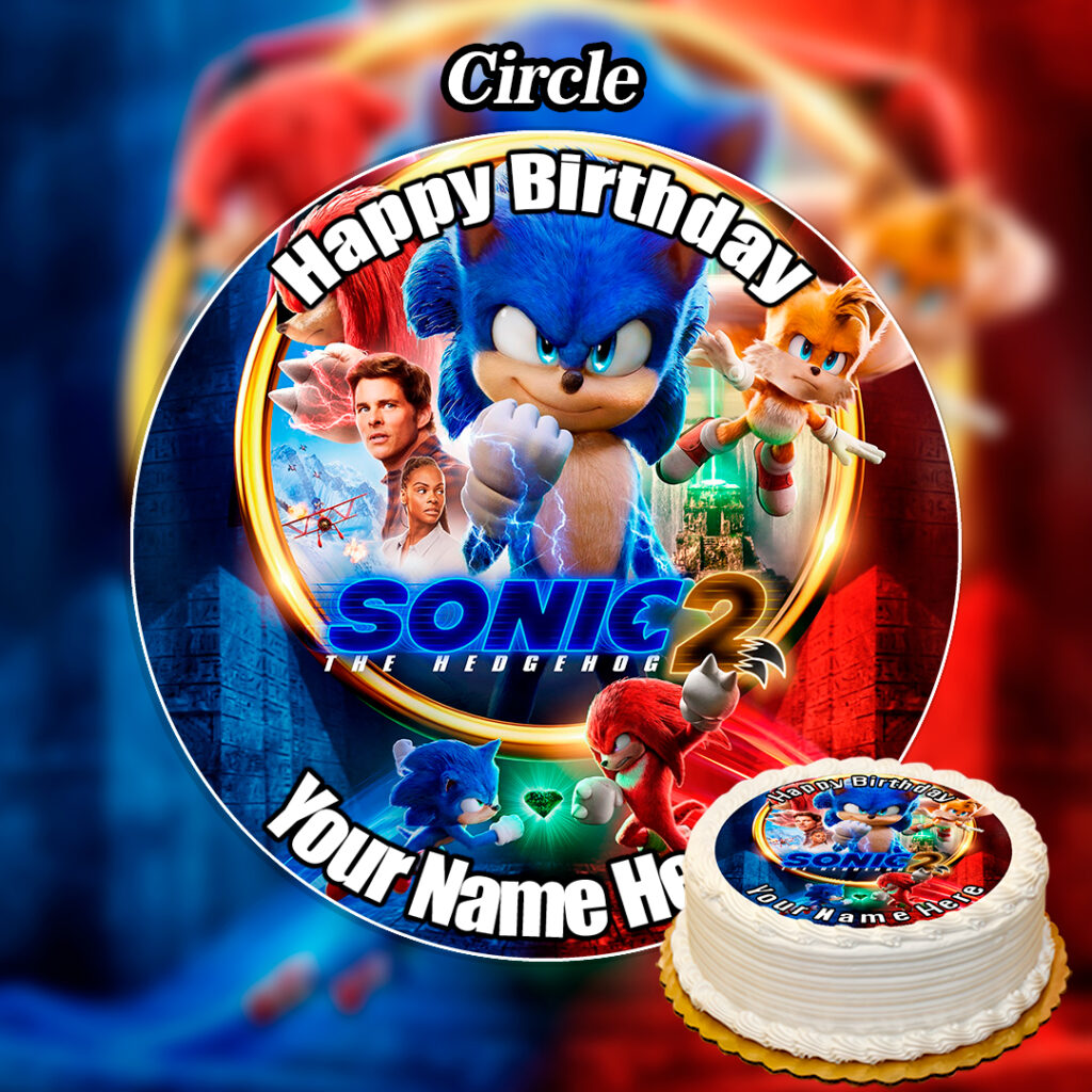 Edible Sonic Cake Topper Personalised - Edible Printed Toppers