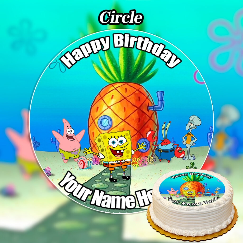 Edible Spongebob Cake Topper Personalised - Edible Printed Toppers