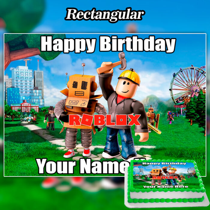 Edible Roblox Cake Topper Personalised - Edible Printed Toppers