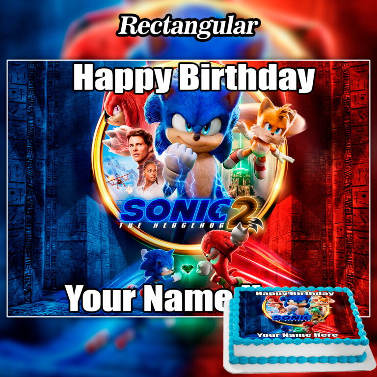 Edible Sonic Cake Topper Personalised - Edible Printed Toppers