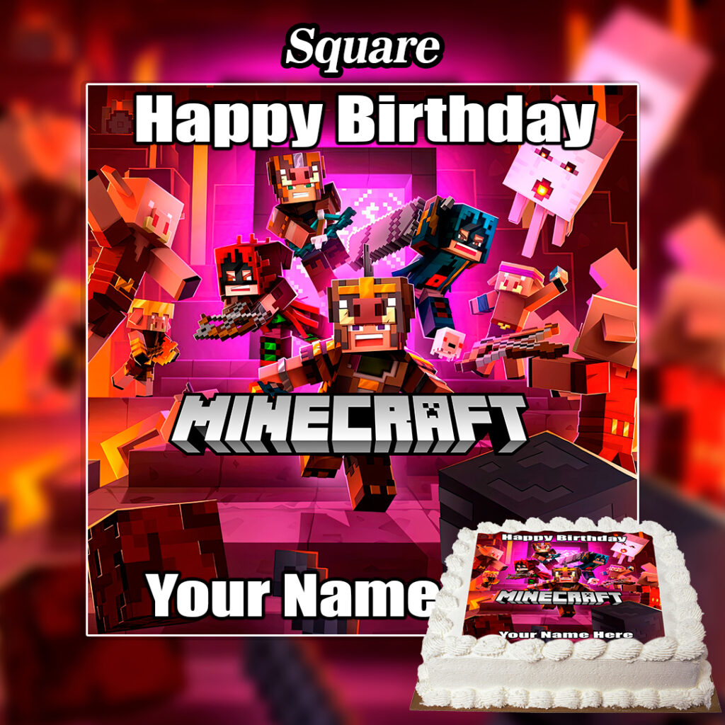 Edible Minecraft Cake Topper - Edible Printed Toppers